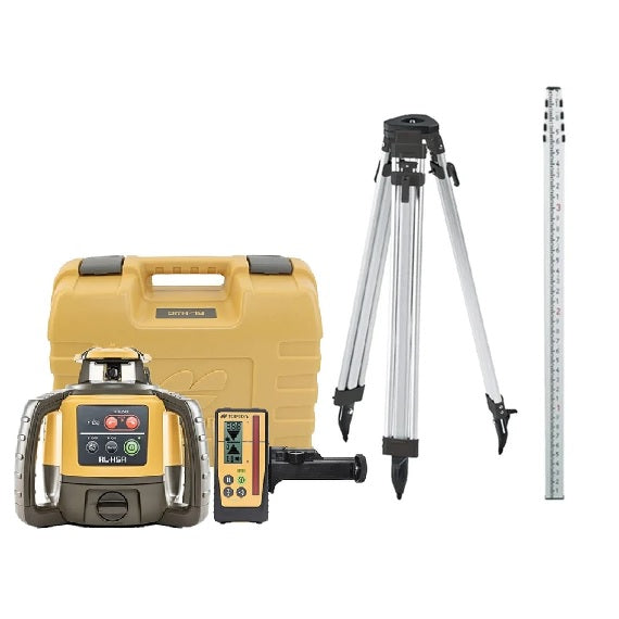 Topcon RL-H5A Rotary Laser with LS-100D and Tripod + Rod Package — QL ...